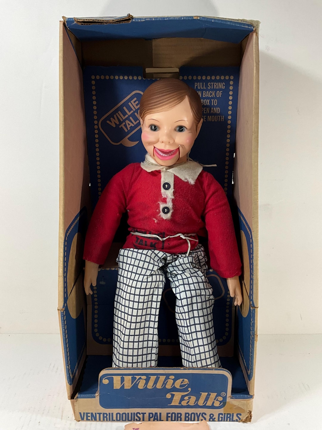 Vintage Ventriloquist Dummy Doll W/original Box. Willie Talk. Horsman ...