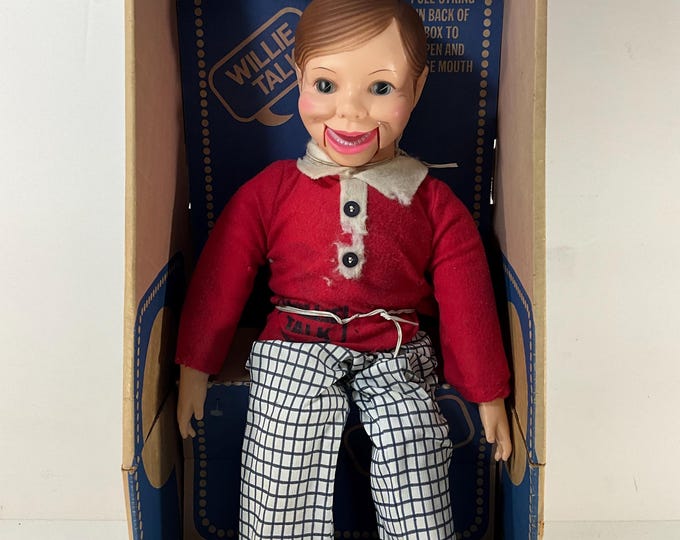 Vintage Ventriloquist Dummy Doll W/original Box. Willie Talk. Horsman ...