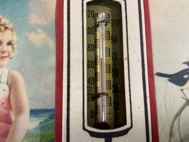 Vintage Advertising Thermometer Framed Dual Picture W/1949 Calendar. - Etsy