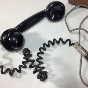 Vintage Wheeler Sound Powered Telephone Handset With Wood Storage Box ...