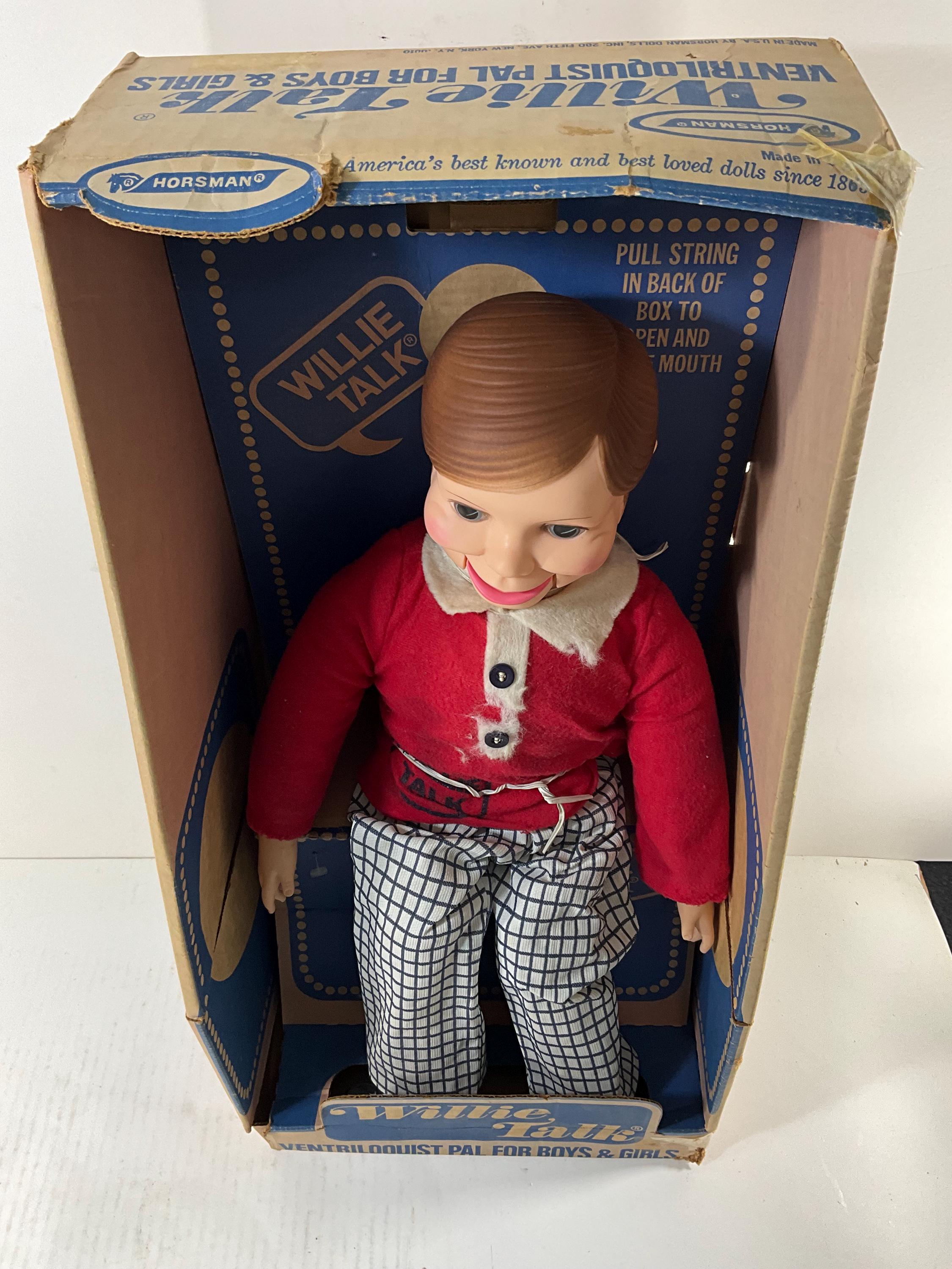 Vintage Ventriloquist Dummy Doll W/original Box. Willie Talk. Horsman ...