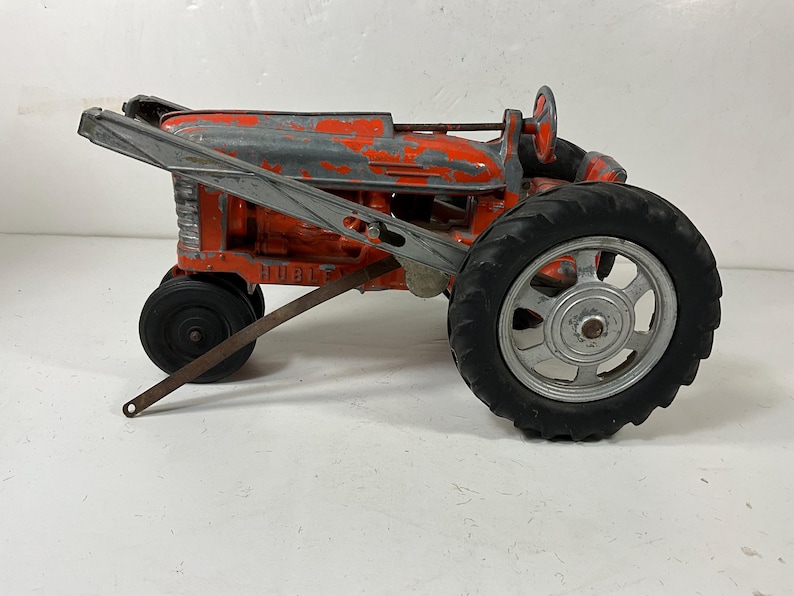 Vintage Hubley Orange Metal Tractor Toy - Etsy
