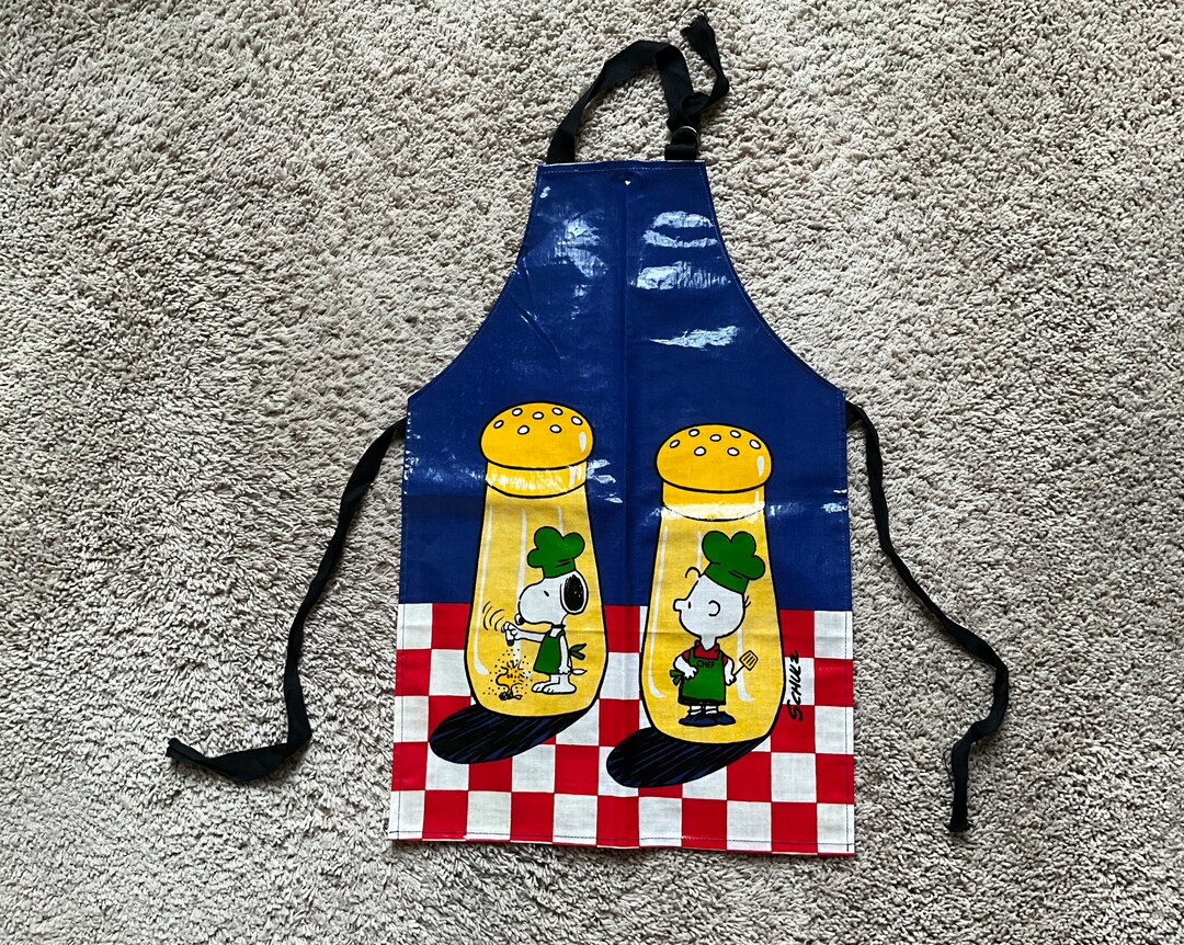Vintage 1965 Peanuts Charlie Brown and Snoopy Vinyl Children's Apron ...