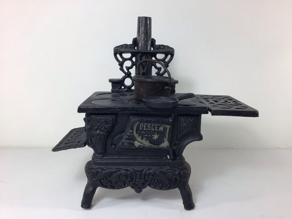 Vintage Crescent Mini Replica Cast Iron Wood Burning Stove - Etsy