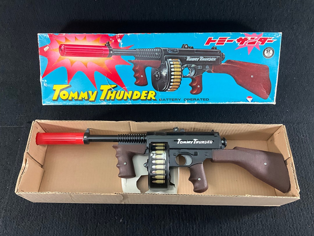 Vintage Marx Japan Tommy Thunder Battery Operated Toy Tommy Gun W/box ...