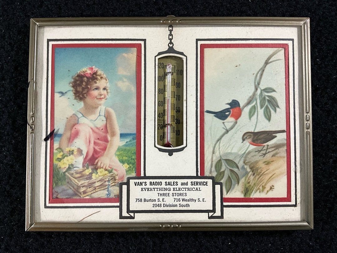 Vintage Advertising Thermometer Framed Dual Picture W/1949 Calendar. - Etsy