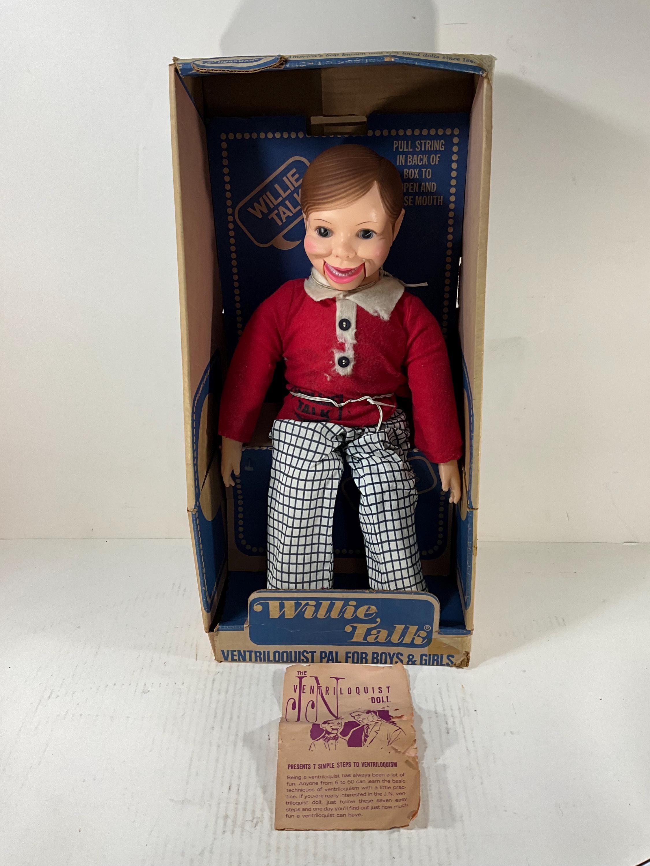 Vintage Ventriloquist Dummy Doll W/original Box. Willie Talk. Horsman ...
