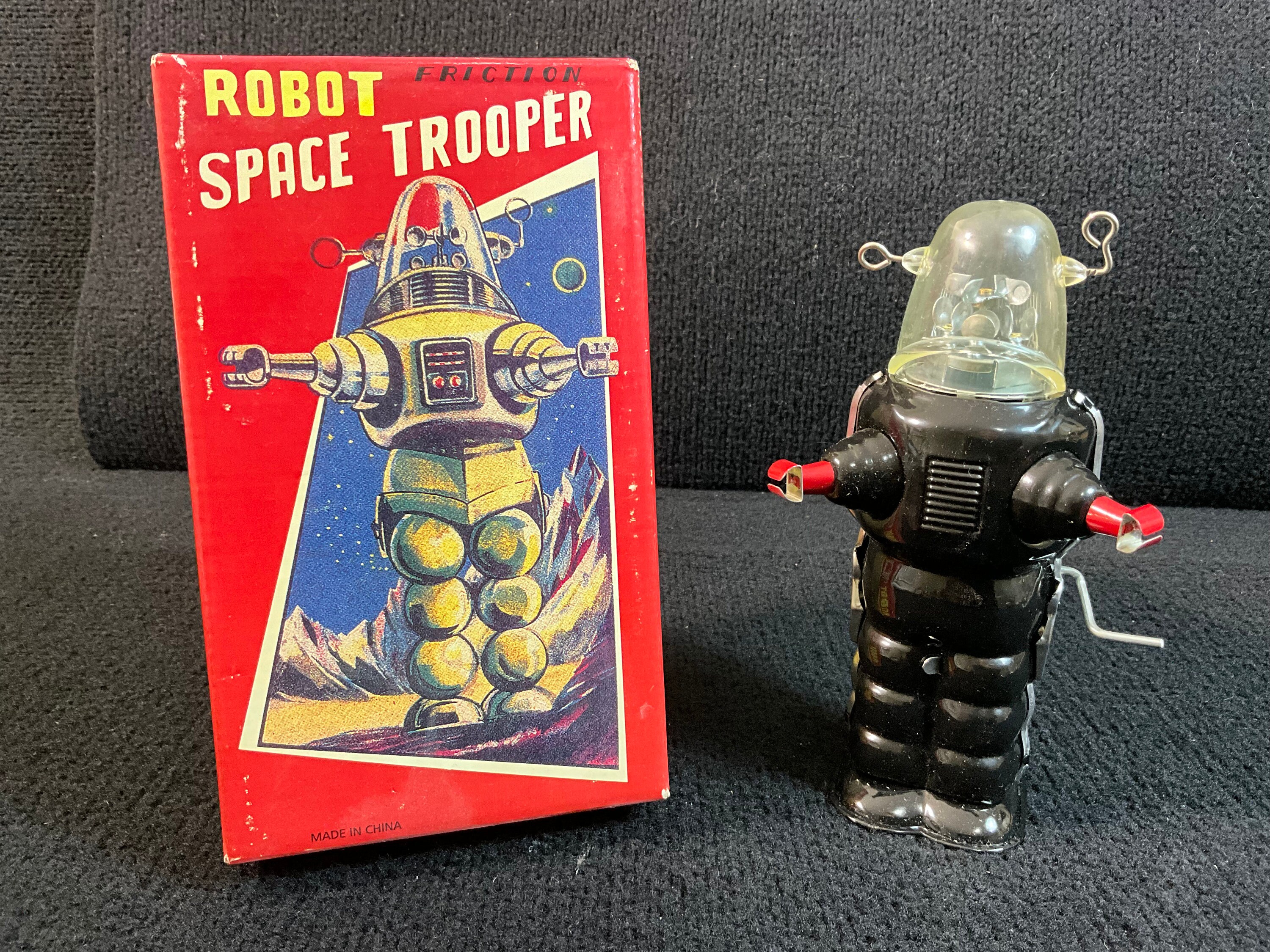 Robot Space Trooper Wind-up Friction Moving Toy W/box. Works. - Etsy