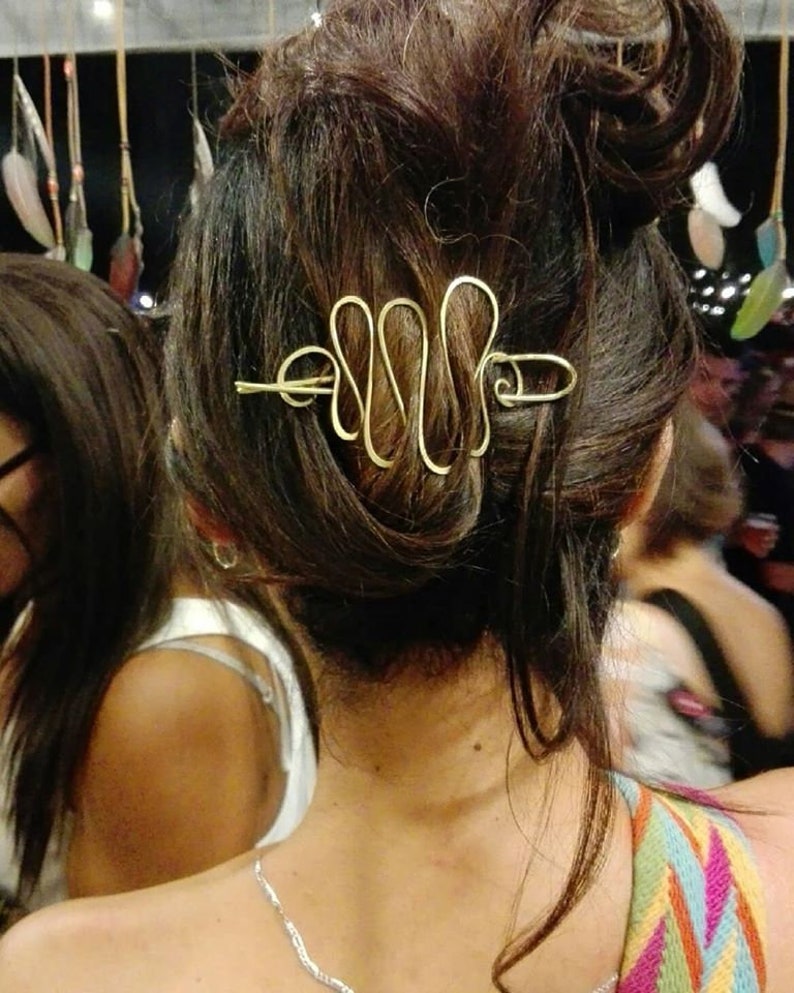 Brass Hair Pin, Brass Wire Wrapped Hair Fork, Hair Slide,hair ...