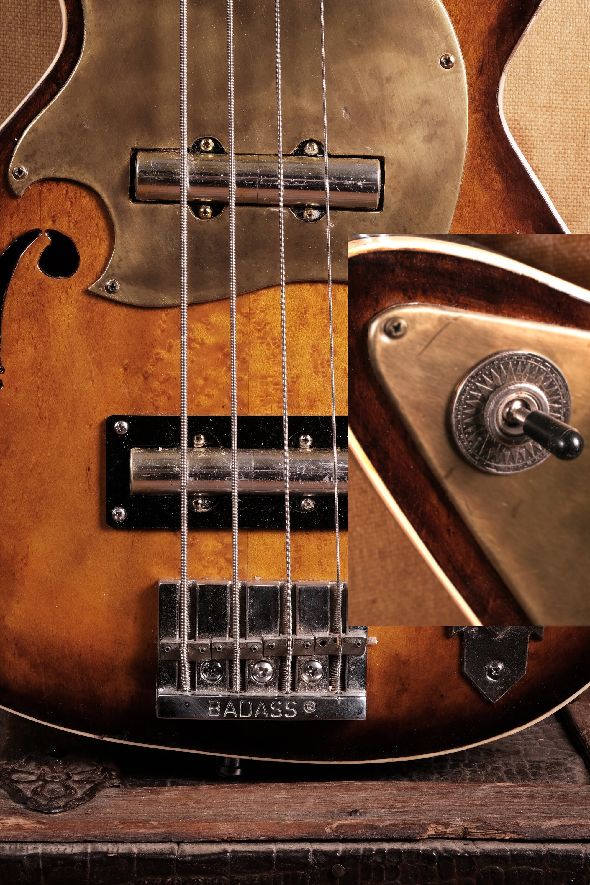 Postal Dixie Flyer Bass Guitar Handmade Sunburst Maple Armstrong ...