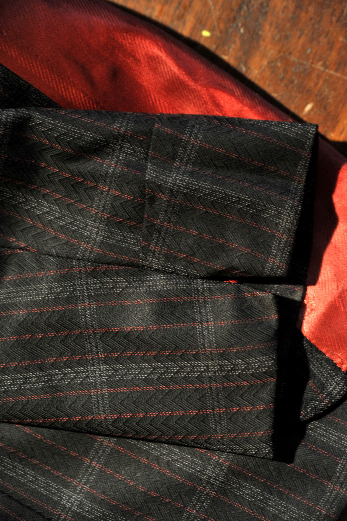 Vintage 1960's Mod Black Plaid Lewis Roth 2 Button Suit Slim Tailored ...