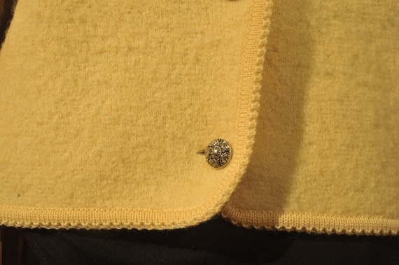 Vintage Carroll Reed Yellow Boiled Wool Cardigan Sw… - Gem