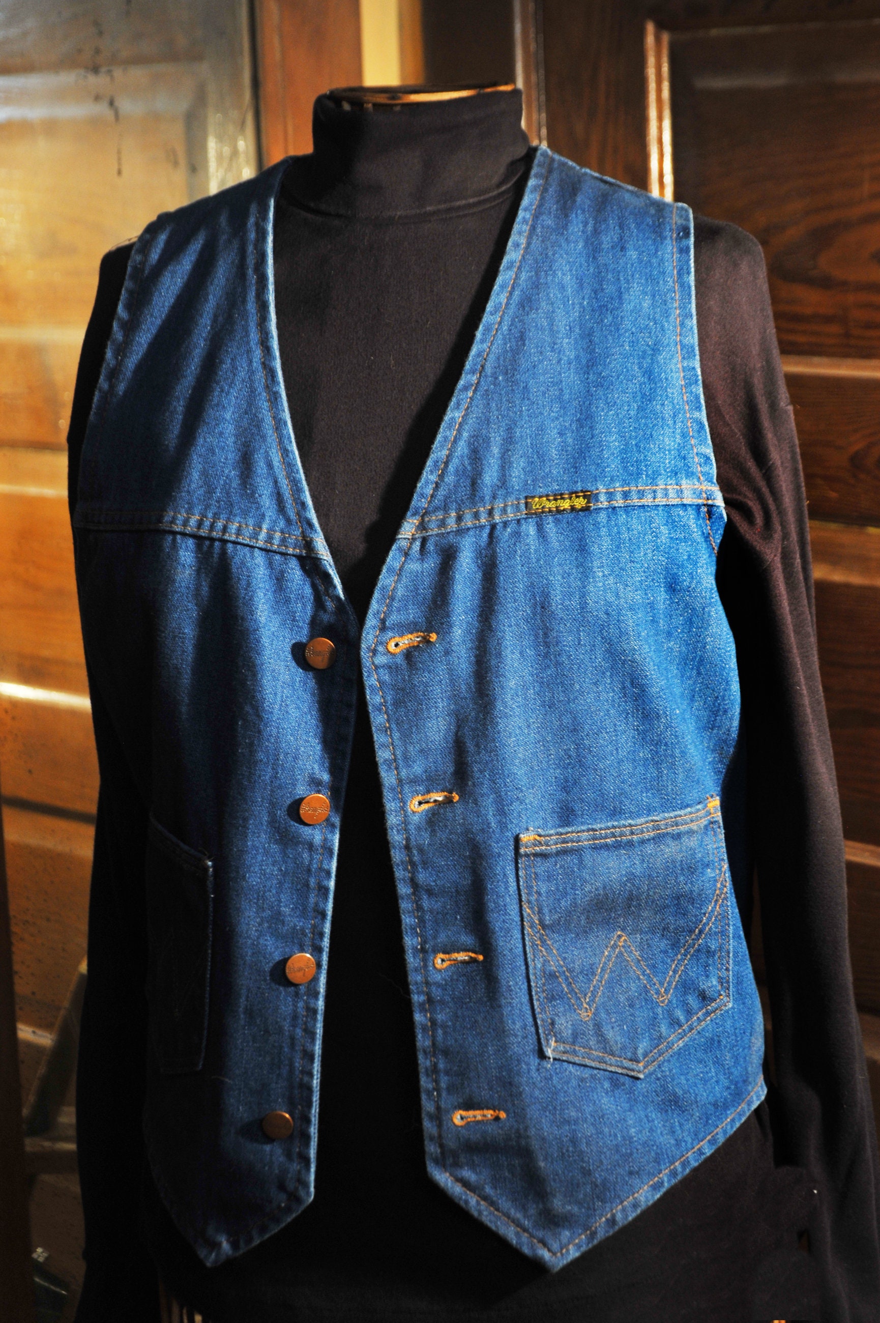 Vintage 60's Wrangler Denim Vest Made in the USA 100% - Etsy