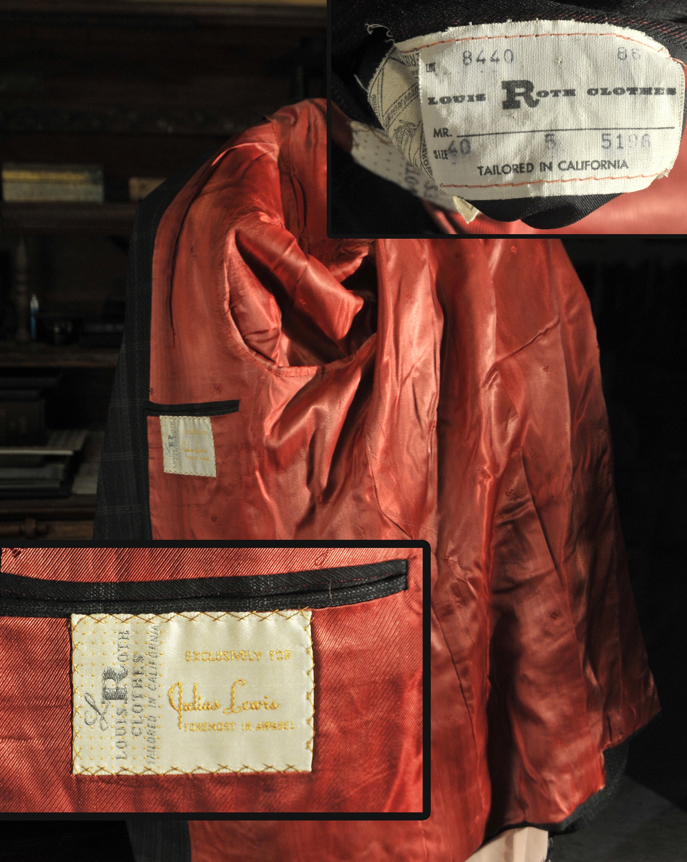 Vintage 1960's Mod Black Plaid Lewis Roth 2 Button Suit - Etsy