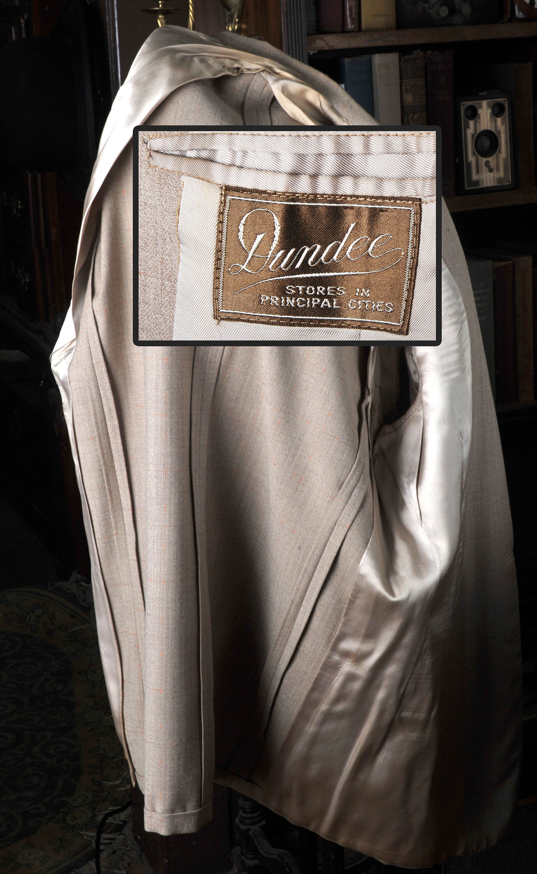 Vintage 40s Dundee Tan Tailored Light Wool Suit Jacket M or 40 Subtel ...