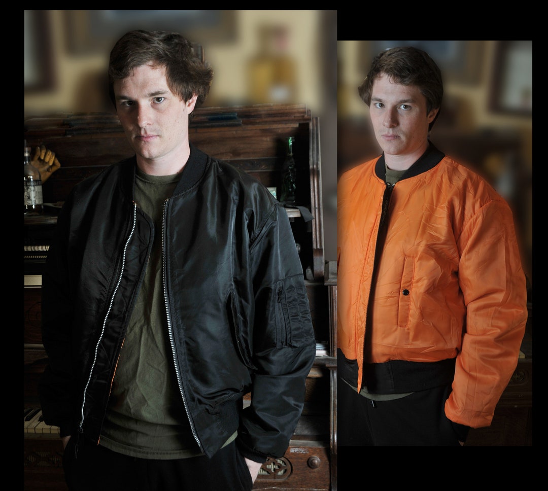 Vintage US Military MA-1 Flight Jacket Reversible Black and Orange ...