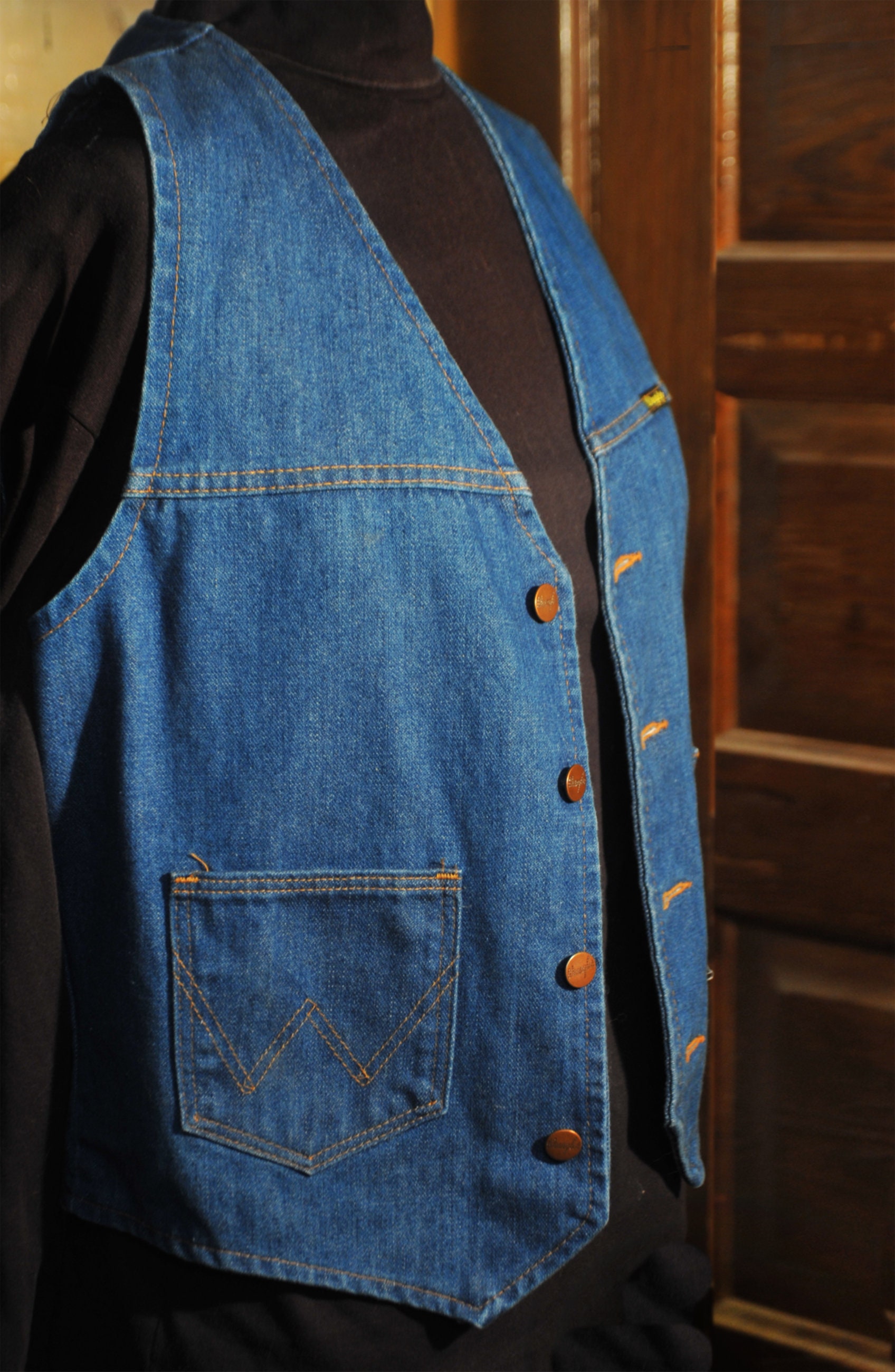 Vintage 60's Wrangler Denim Vest Made in the USA 100% - Etsy