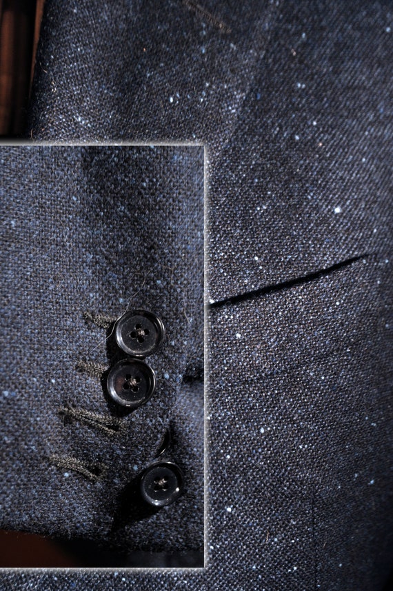 Oxxford Original Blue Atomic Fleck 70s suit Jacket 4… - Gem