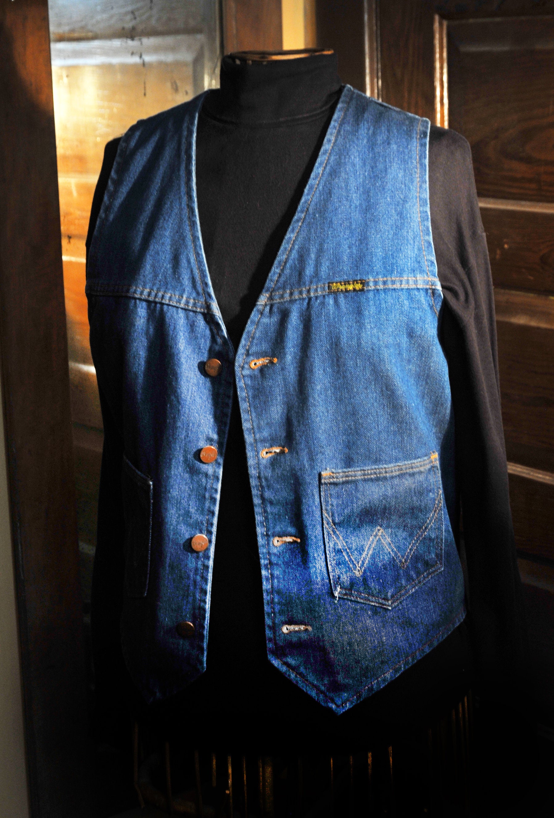 Vintage 60's Wrangler Denim Vest Made in the USA 100% - Etsy