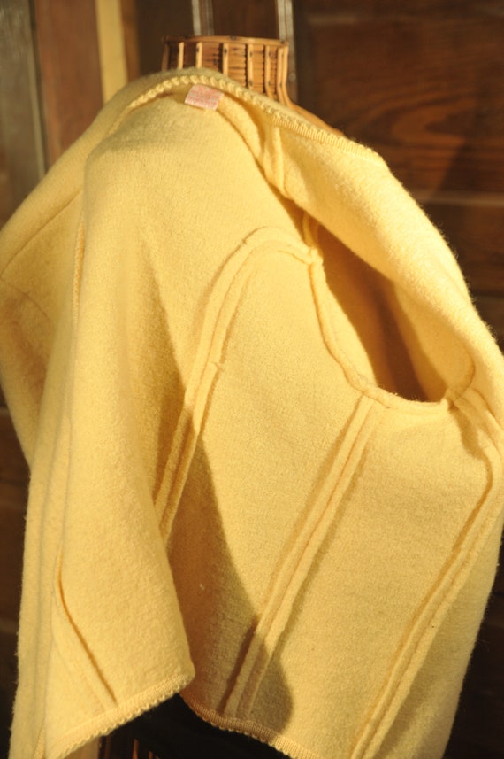 Vintage Carroll Reed Yellow Boiled Wool Cardigan Sw… - Gem