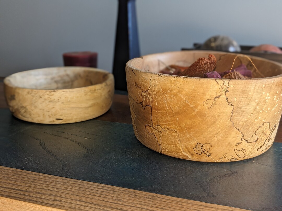 2 Wooden Bowls, Hand Turned, Gift for Men, Gift for Women - Etsy