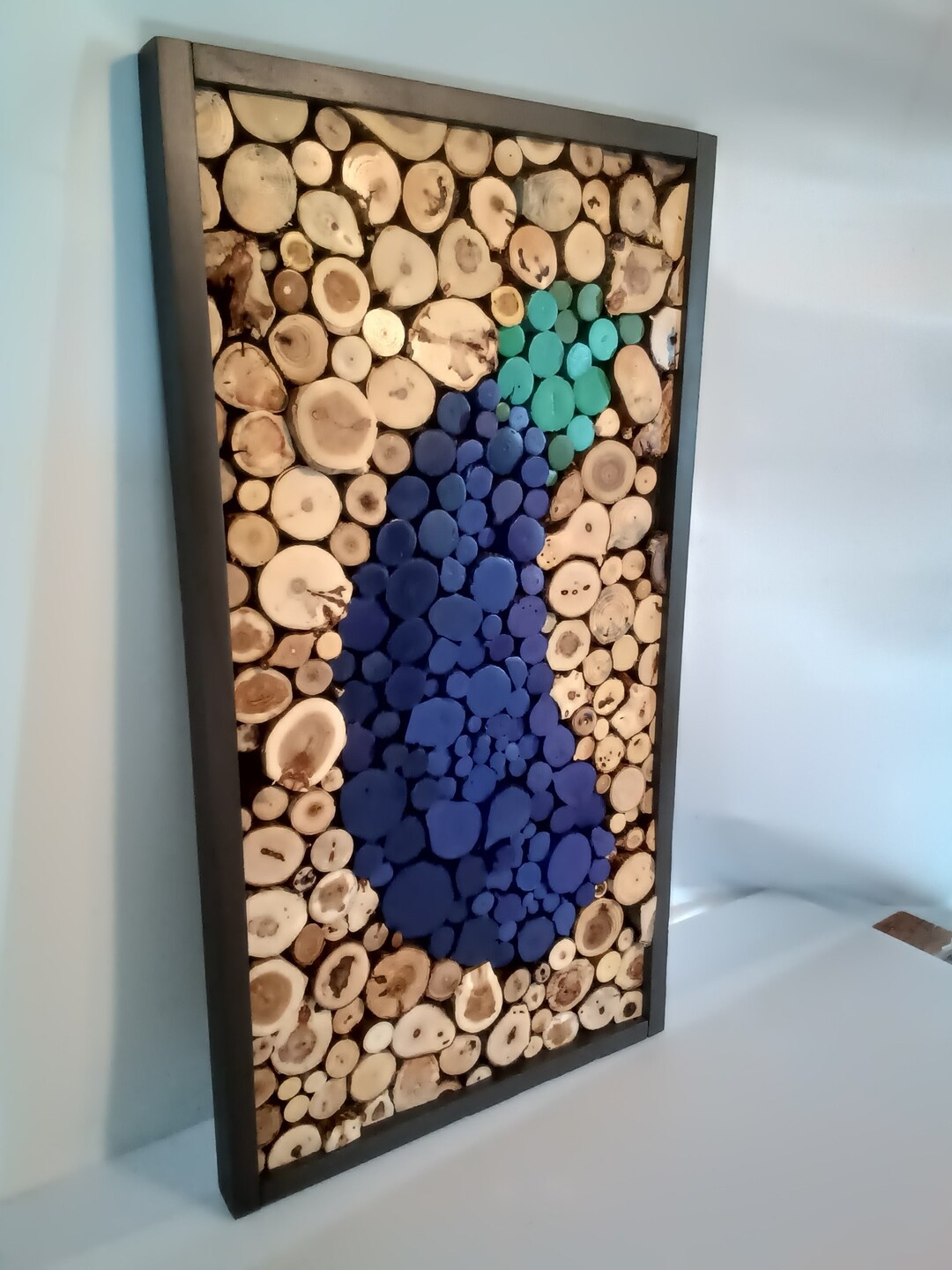 Reclaimed Wood Eggplant Emoji Wall Art: Mosaic Wood Slice Decor - Etsy