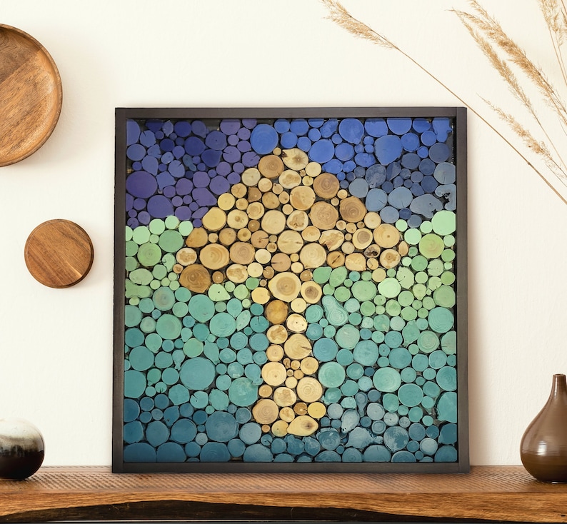 Large Reclaimed Wood Wall Art Wood Slice Wall Art Custom Etsy