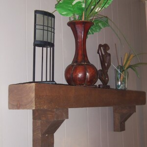 Reclaimed Barn Beam Shelf/mantel With Handmade Brackets - Etsy