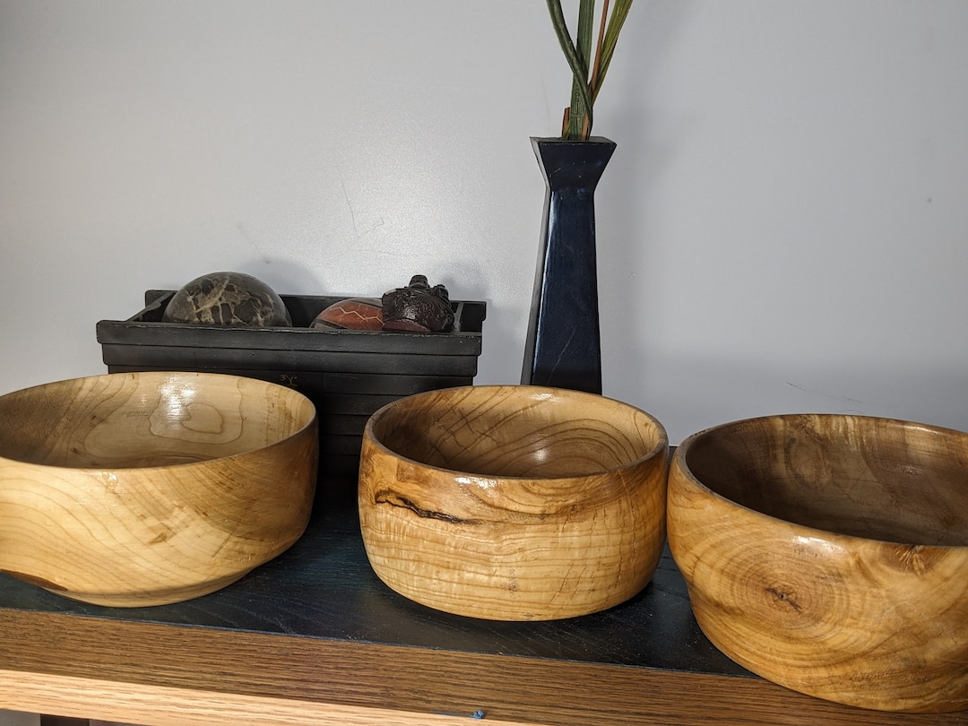 3 Wooden Bowls, Hand Turned, Gift for Men, Gift for Women - Etsy