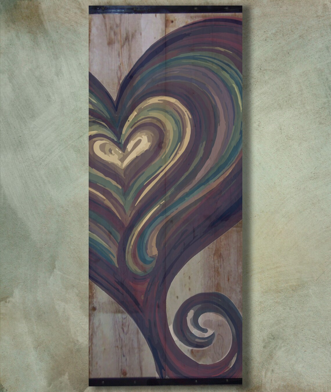 Painted Home Decor Swirled Heart Reclaimed Wood Wall Art - Etsy