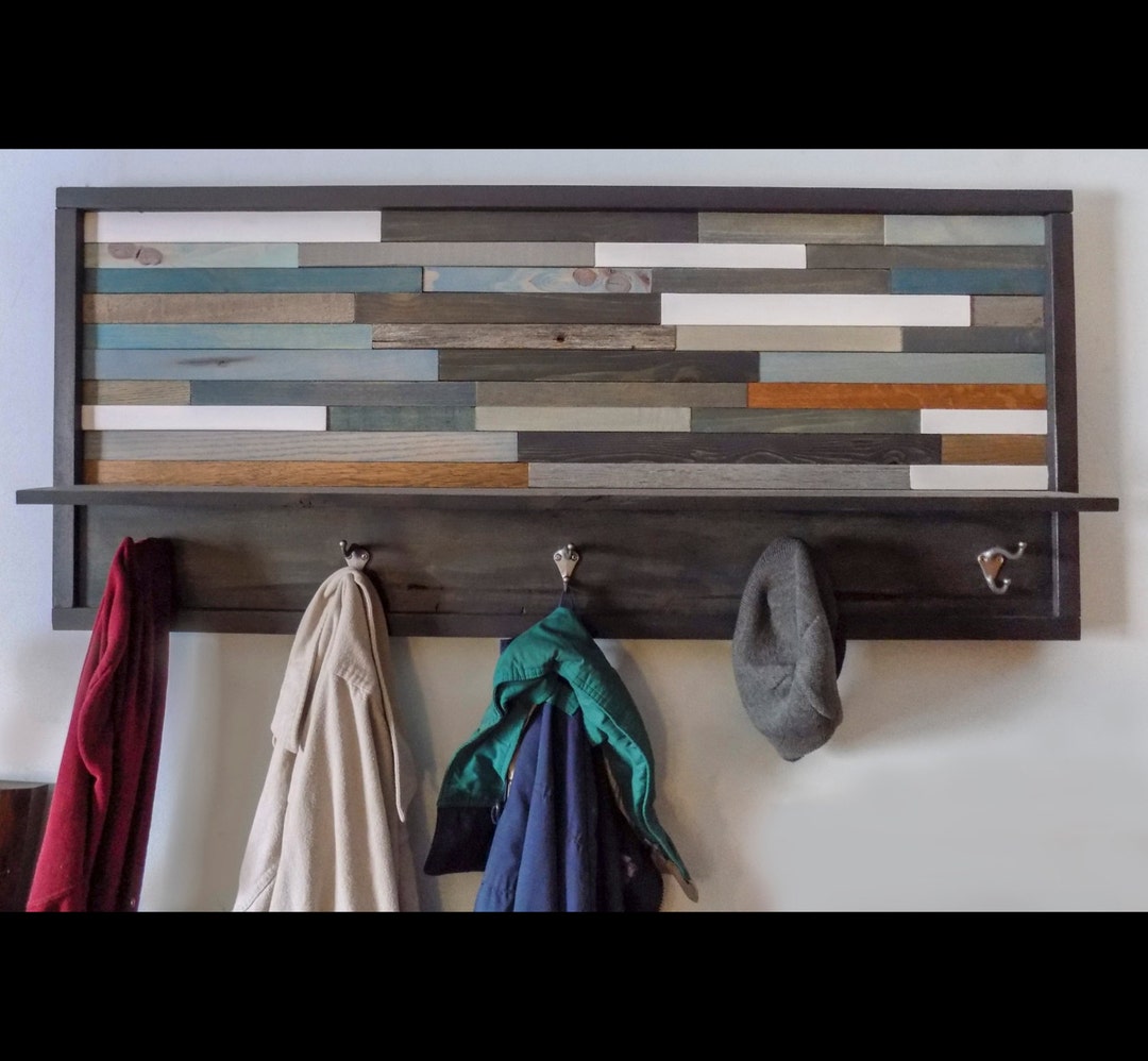 Reclaimed Wood Coat Rack, Wood Coat Rack, Modern Coat Rack, Large ...