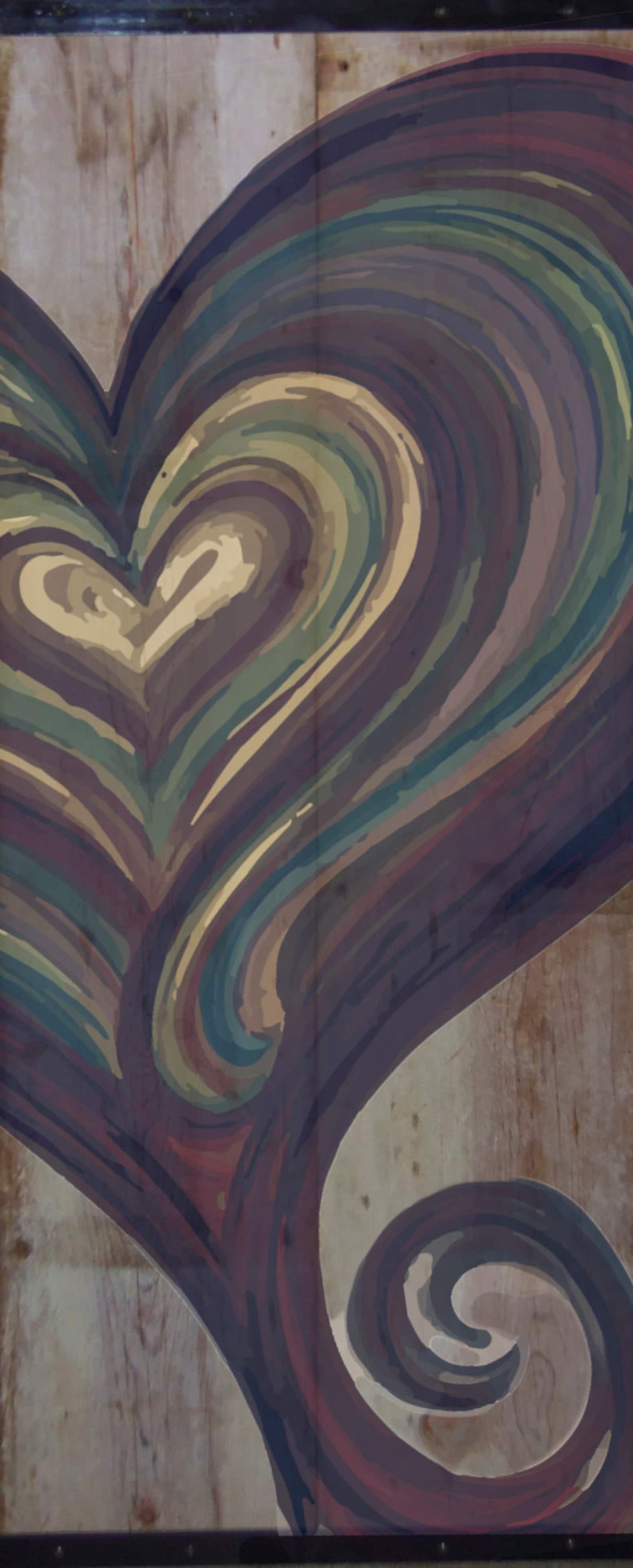 Painted Home Decor Swirled Heart Reclaimed Wood Wall Art - Etsy