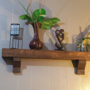 Reclaimed Barn Beam Shelf/mantel With Handmade Brackets - Etsy