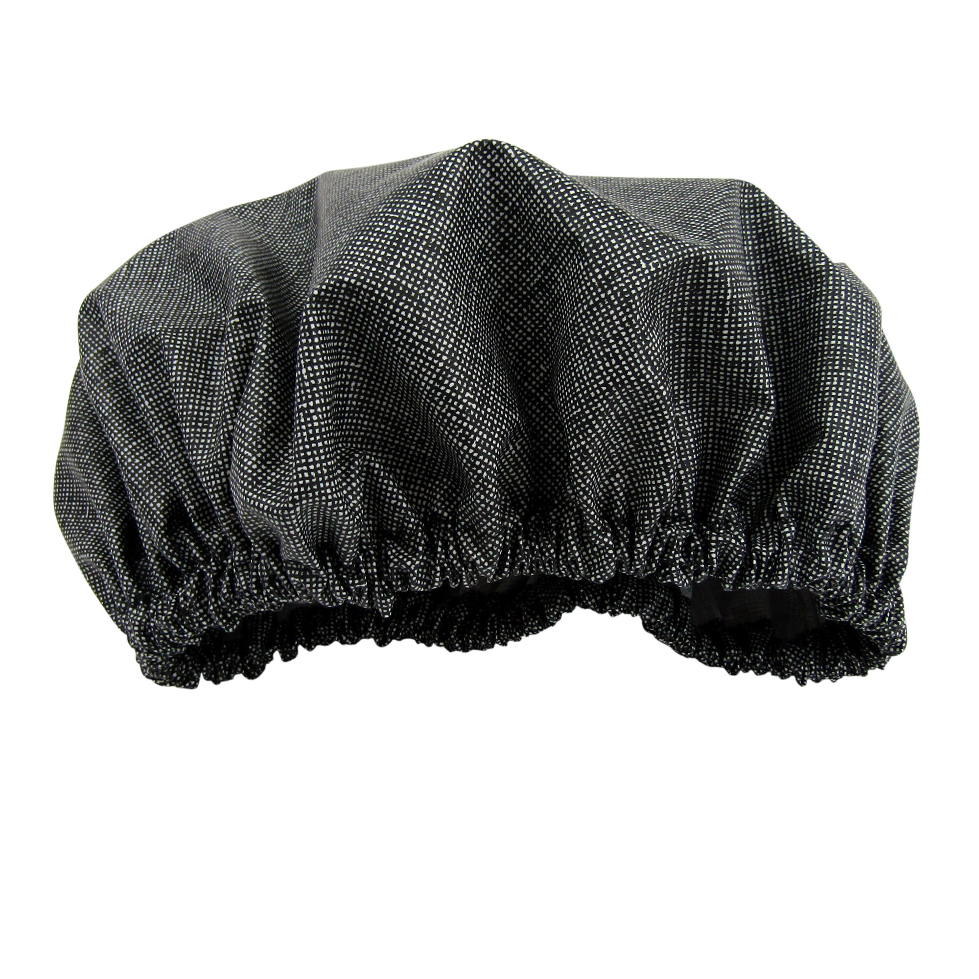 Black Shower Cap adult size washable laminated cotton | Etsy