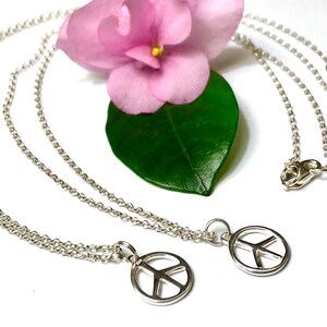 Peace Sign Necklace in Sterling Silver - Protest Jewelry - Choice of ...