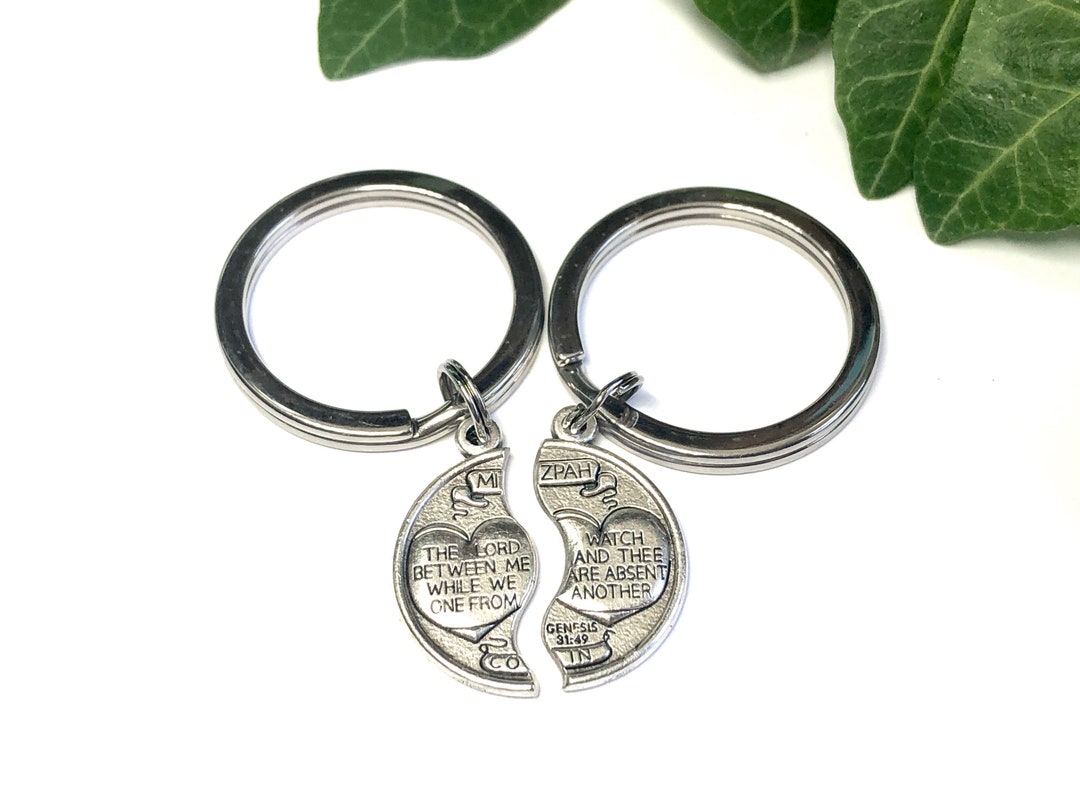 Mizpah Protection Key Chains: Set of 2 - Safety Blessing for Loved Ones ...