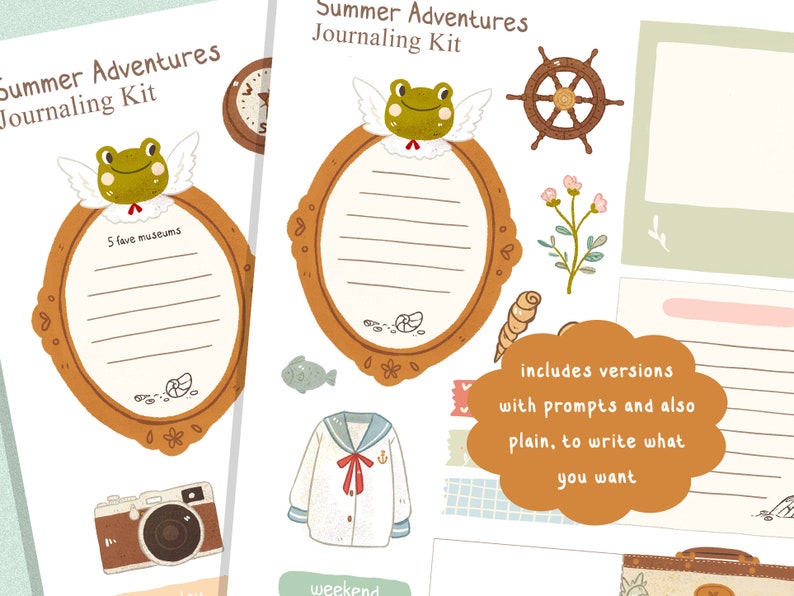 Summer Adventures Printable Journal Kit Planner Kit Travel - Etsy
