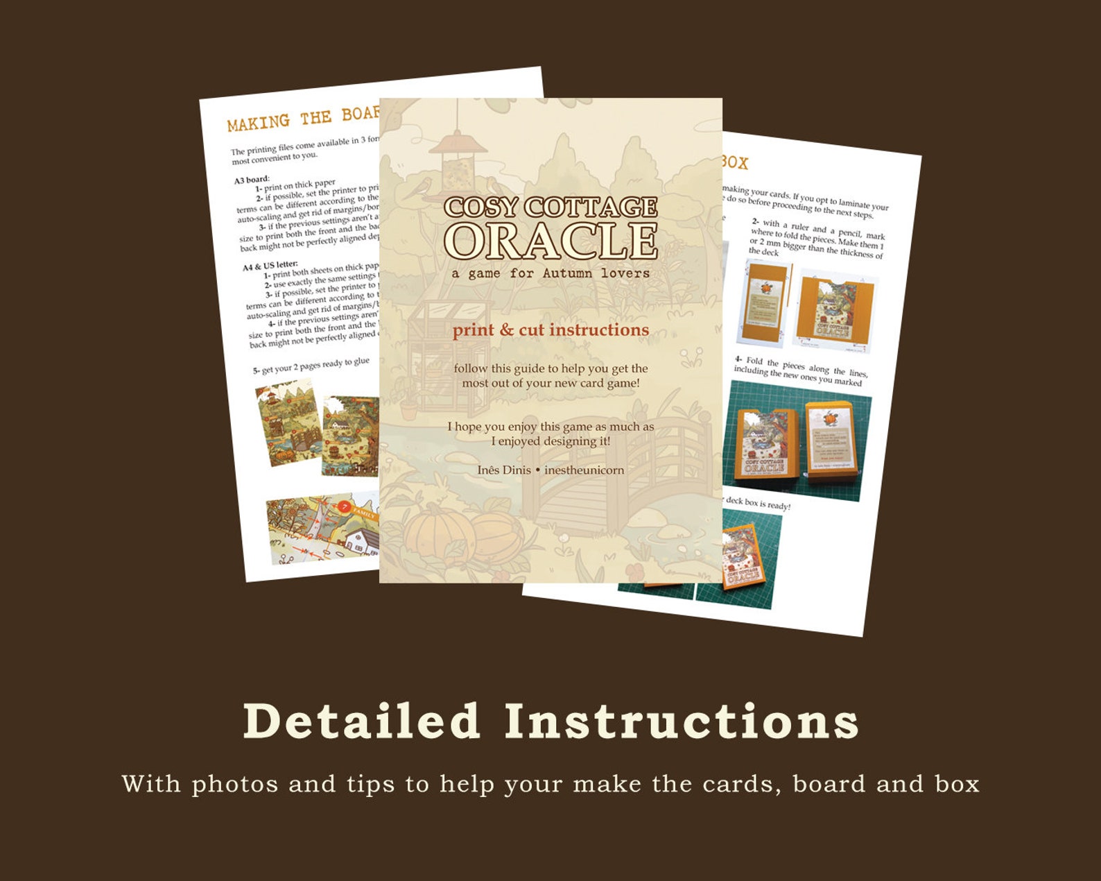 COSY COTTAGE ORACLE Printable Autumn Oracle Cards With Board - Etsy