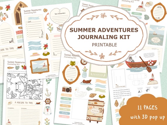 Summer Adventures Printable Journal Kit Planner Kit Travel - Etsy