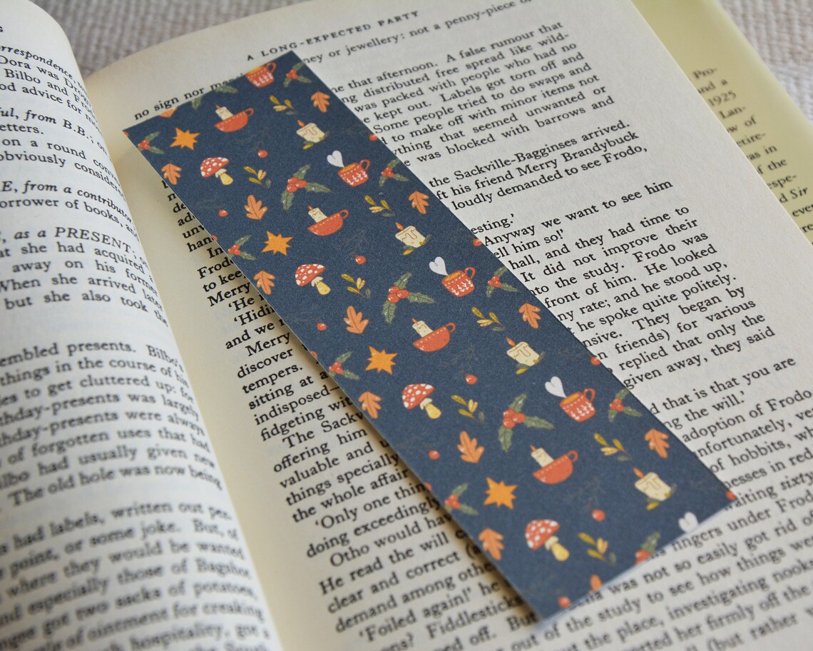 Set of Illustrated Printable Christmas Bookmarks Cozy - Etsy