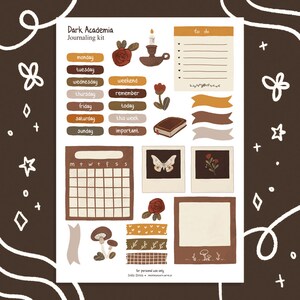 Dark Academia Printable Journal / Planner Kit (digital Product) - Etsy