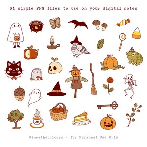 Set of Autumn / Halloween Digital Stickers, Printable Sticker Sheet ...