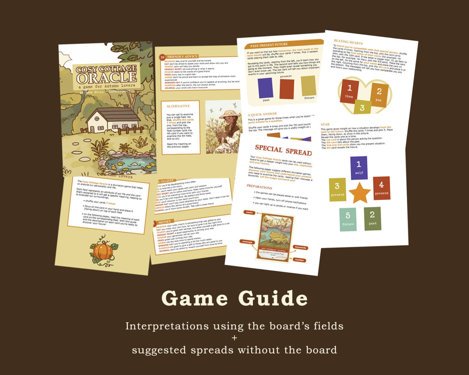 COSY COTTAGE ORACLE Printable Autumn Oracle Cards With Board - Etsy