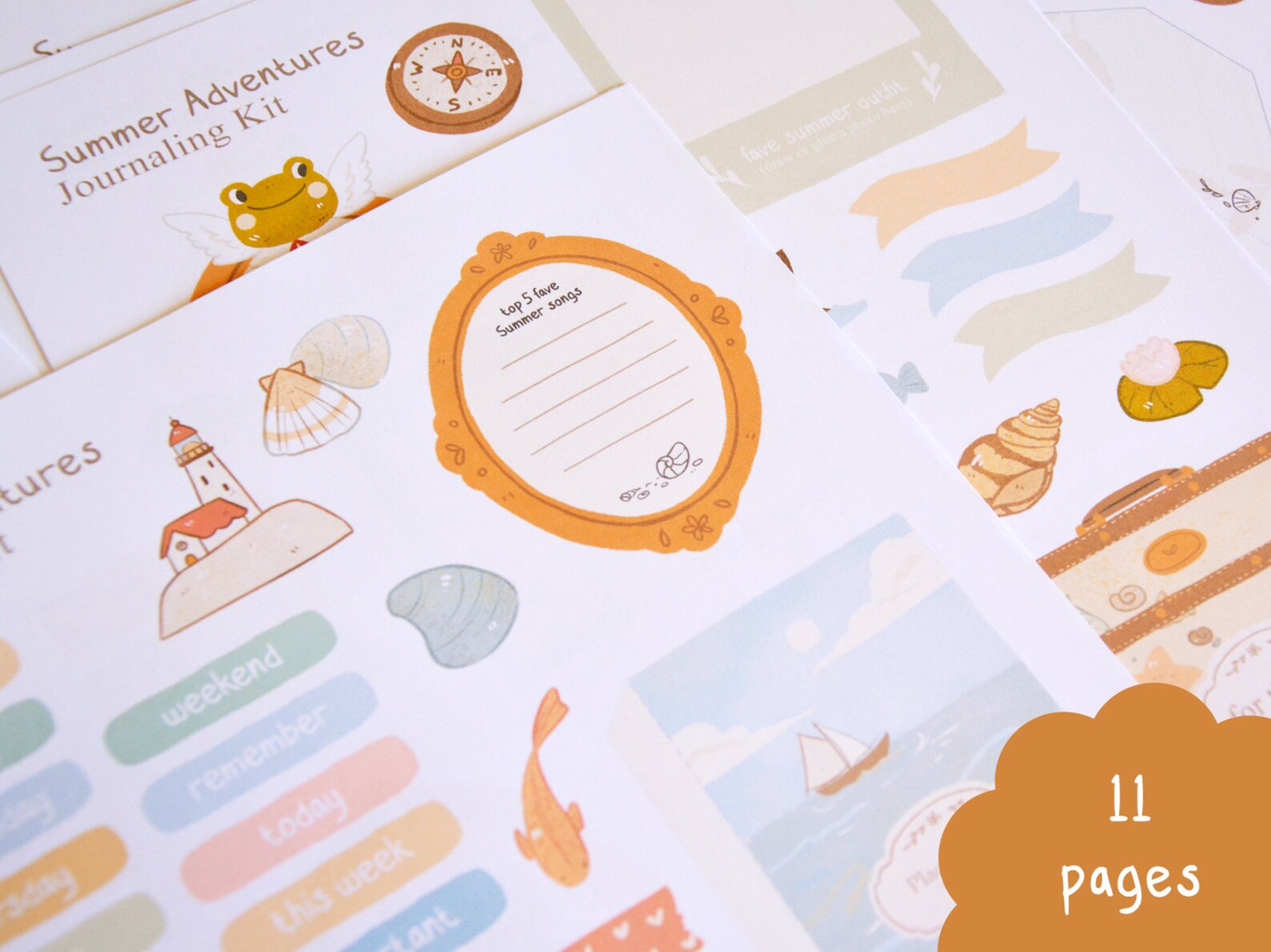 Summer Adventures Printable Journal Kit Planner Kit Travel - Etsy