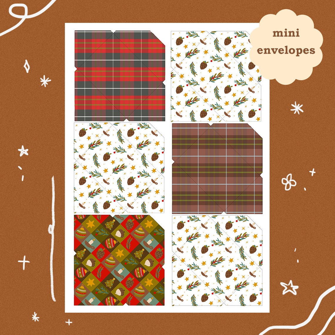 Set of Printable Christmas Gift Tags Mini Postcards and Mini - Etsy