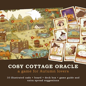 COSY COTTAGE ORACLE, Printable Autumn Oracle Cards With Board, Samhain ...