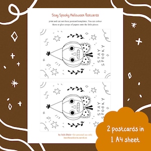 Printable DIY Halloween Postcard, DIY Halloween Greeting Card ...