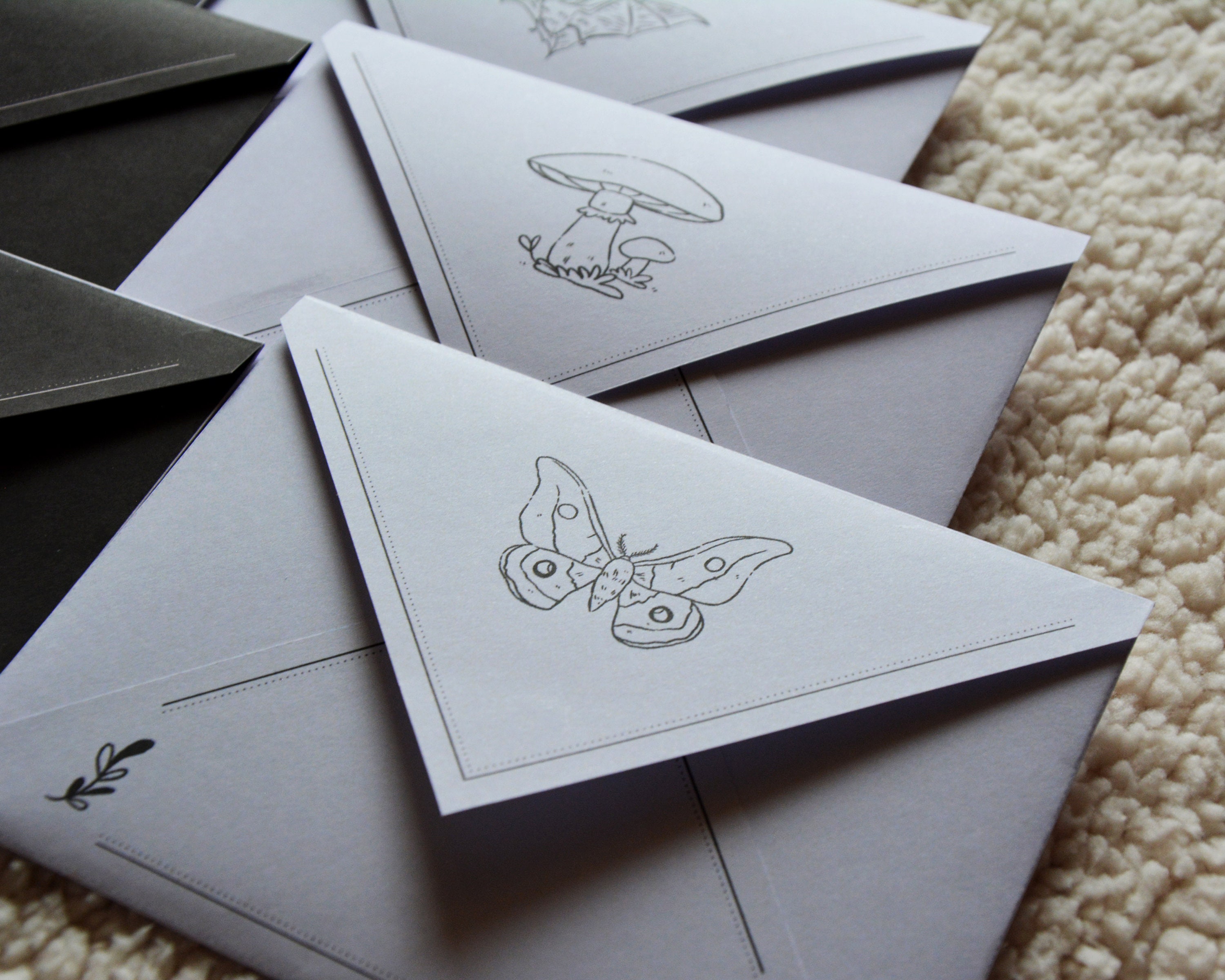 Set of Illustrated printable envelopes Dark Academia | Etsy