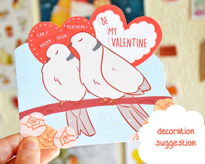 Valentine's Doves and Pigeons Cards Set of Printable - Etsy