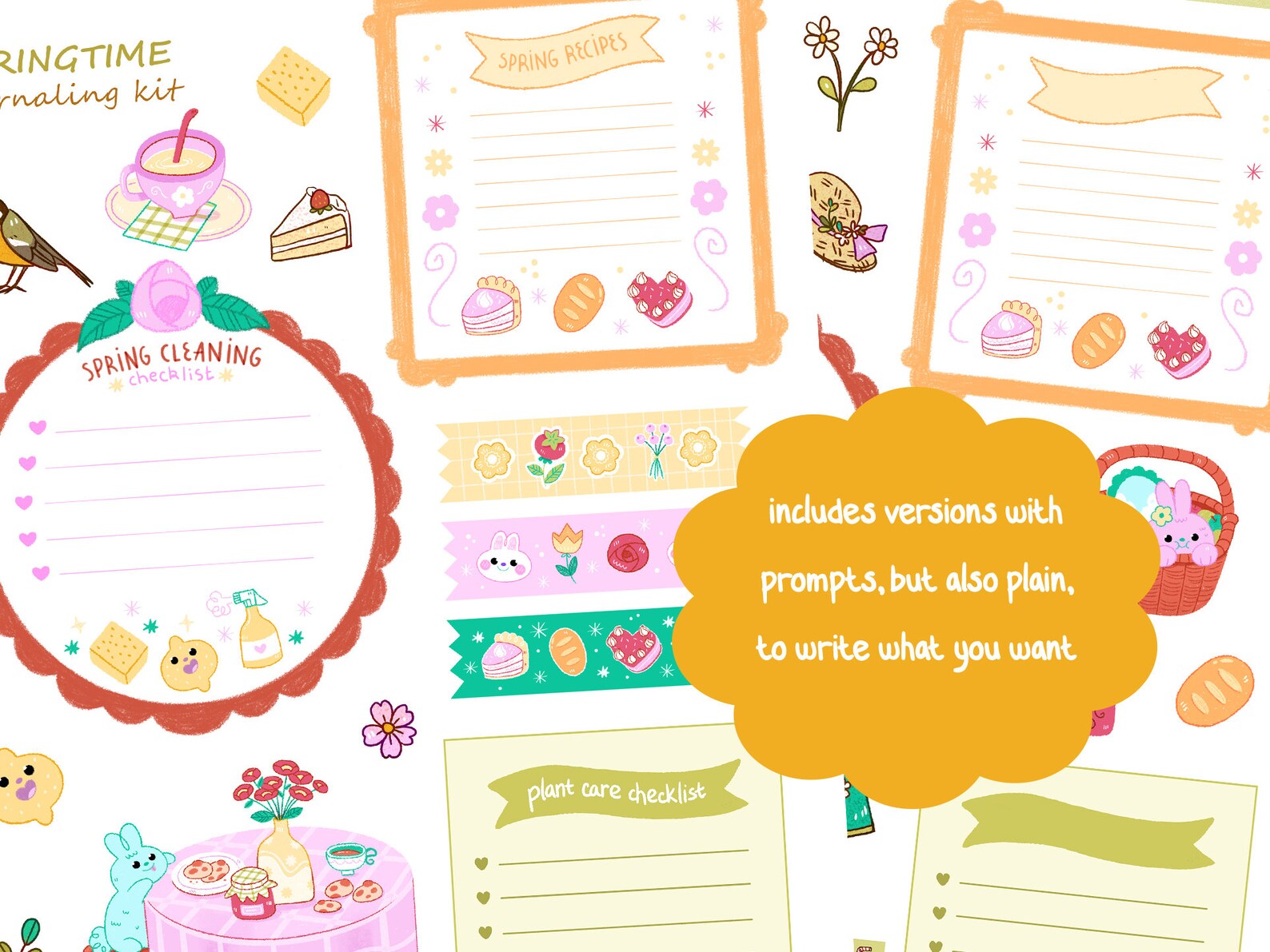 Spring Printable Journal / Planner Kit, 3D, Pop Up, Bullet Journal ...